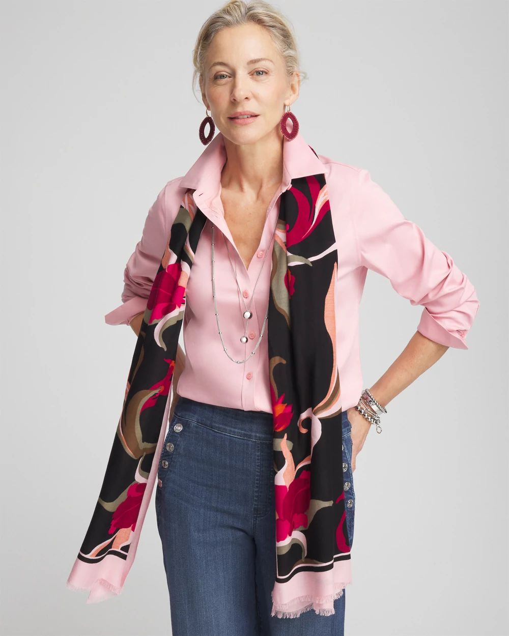 Orchid Print Oblong Scarf | Chico's